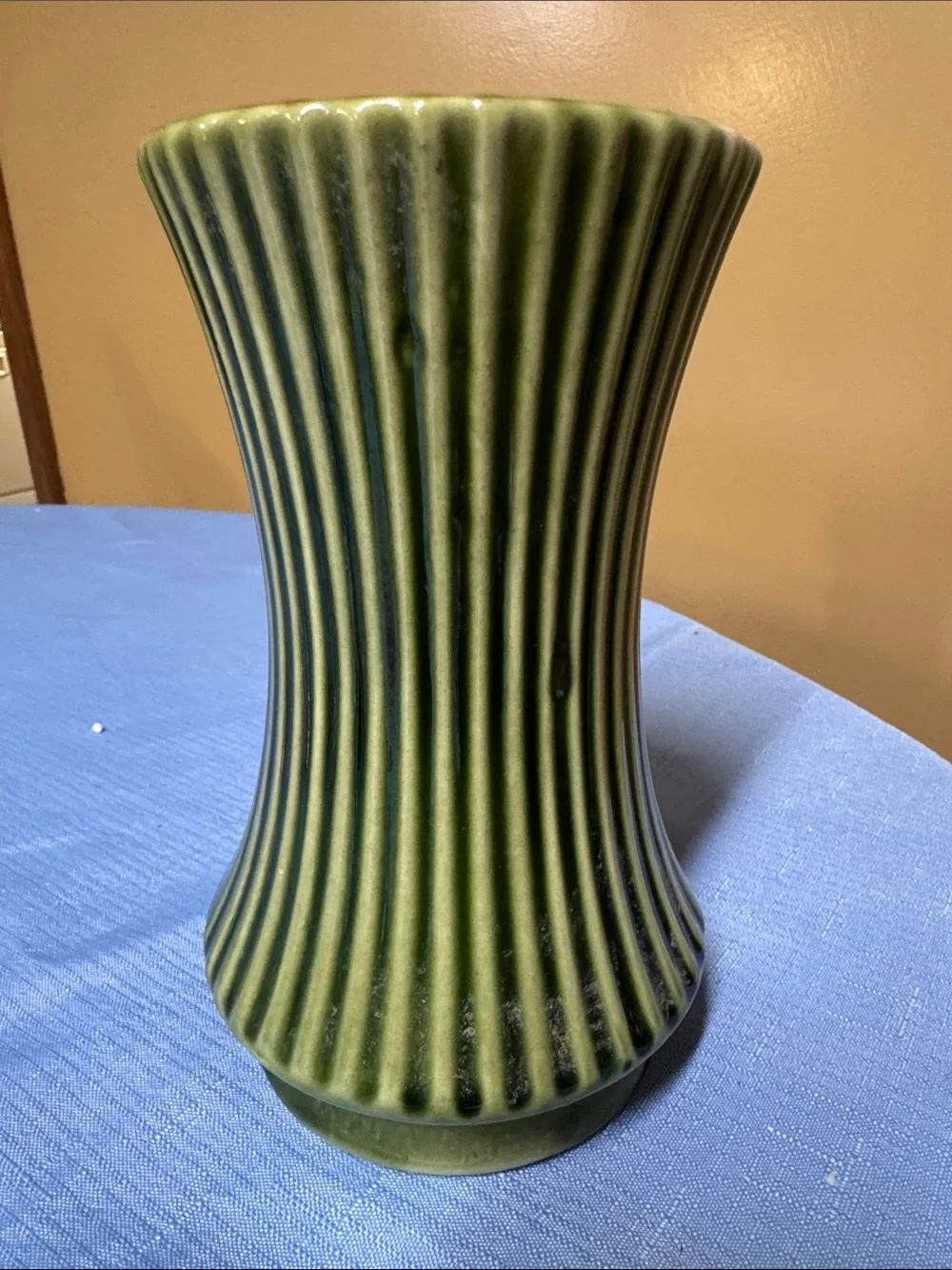 Accents | Green Ribbed Ceramic Vase Midcentury Pottery 7 Tall | Poshmark
